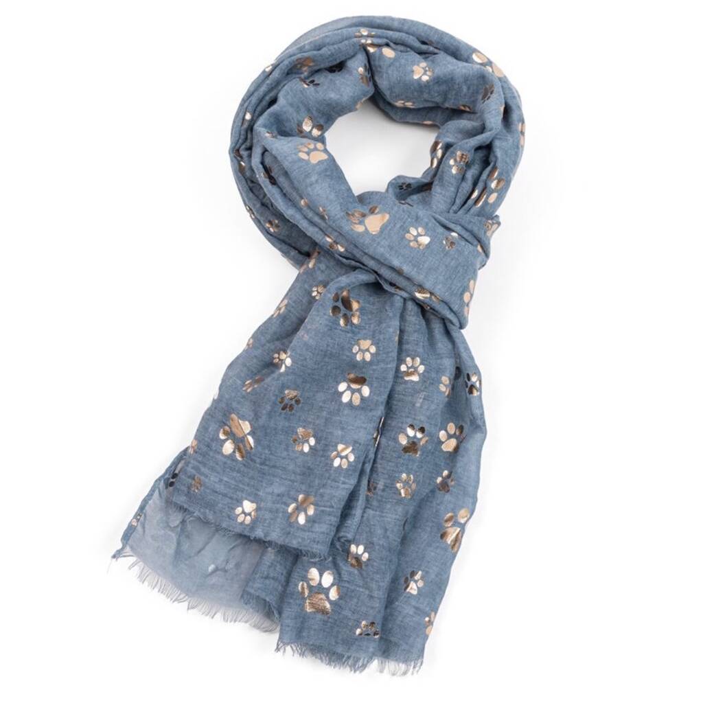 Metallic Gold Paw Print Scarf By My Posh Shop | notonthehighstreet.com