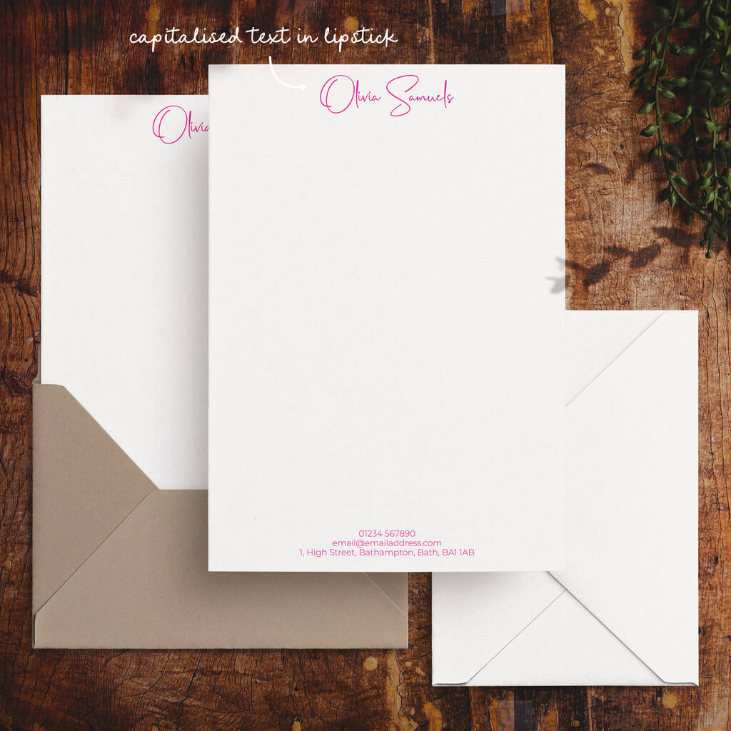 Boxed Luxury Writing Paper With Script By Lunella | notonthehighstreet.com