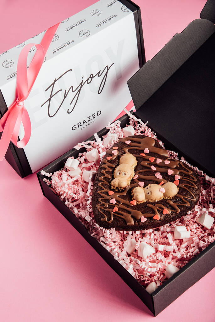 Valentine Hippo Brownie Heart By Grazed Bakery