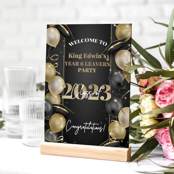 Black And Gold School Leavers Selfie Frame And Sign By Smart Party Shop ...