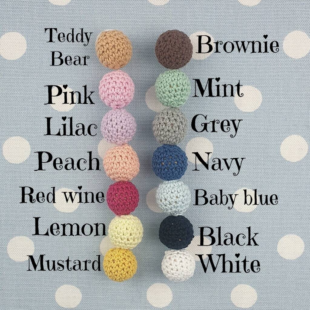 Personalised Crochet Dummy Clip By Pops and Dudes | notonthehighstreet.com