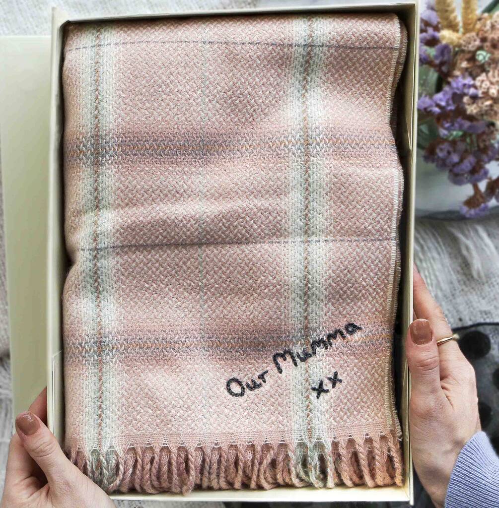 Pink Soft Cashmere Personalised Message Scarf Gift By StephieAnn ...