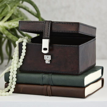 personalised leather stud keepsake box by life of riley ...