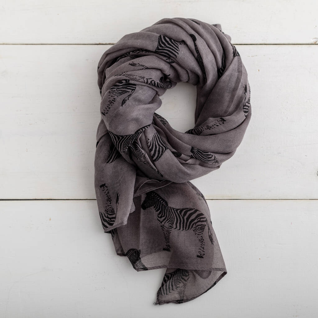Personalised Zebra Print Scarf By PoppyK | notonthehighstreet.com