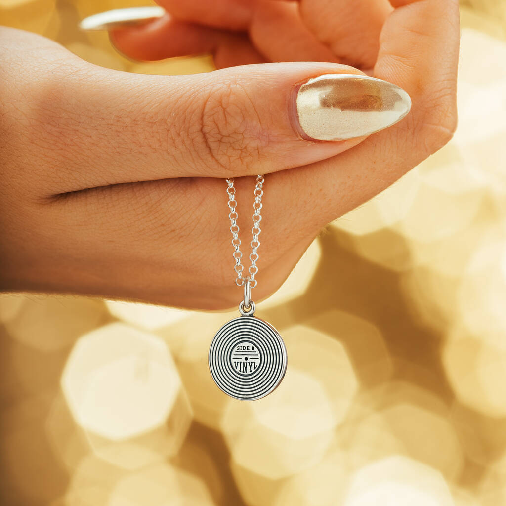 Personalised Sterling Silver Vinyl Record Necklace By Lily Charmed ...
