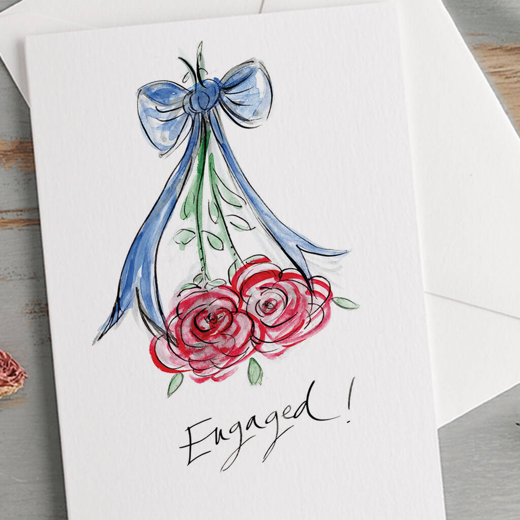 'Engaged!' Card By Gabrielle Solly Illustration | notonthehighstreet.com