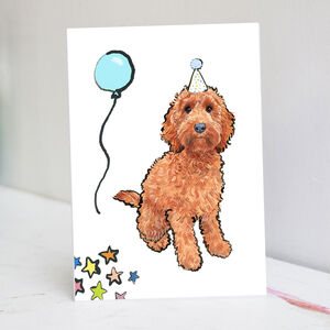 Red Cockapoo V2 Birthday Card | Cockapoo Card By Pet Portrait ...