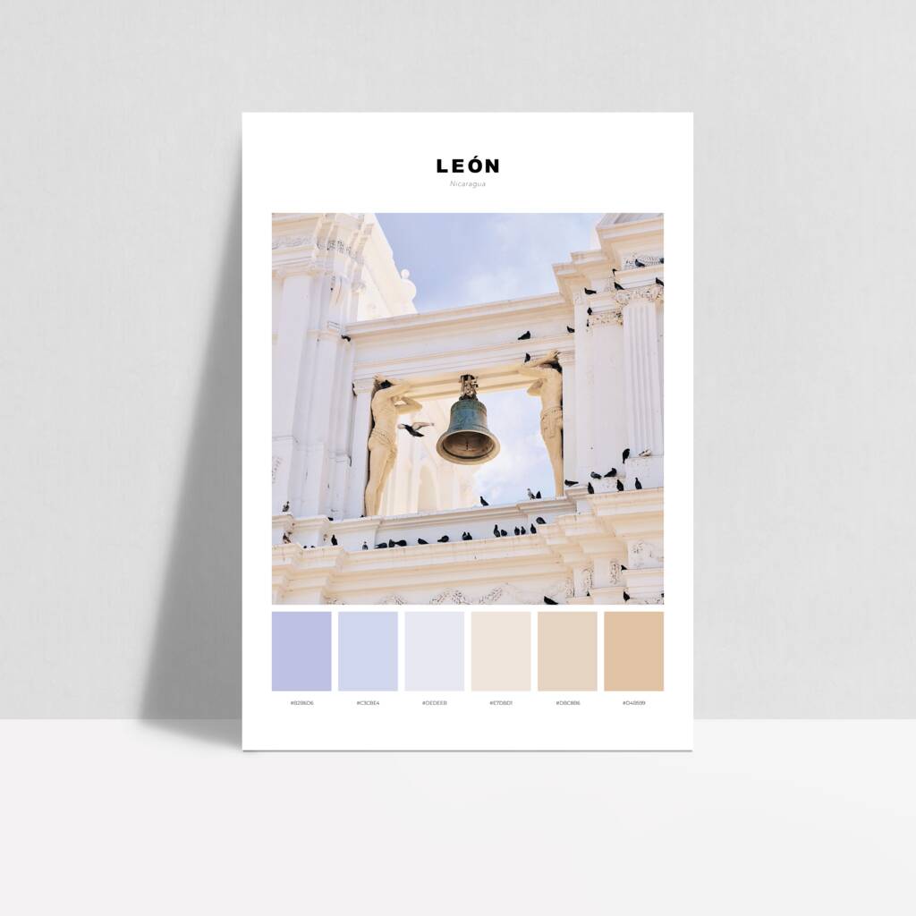 León Cathedral Bells, Nicaragua, Colour Palette Print By Millistrations