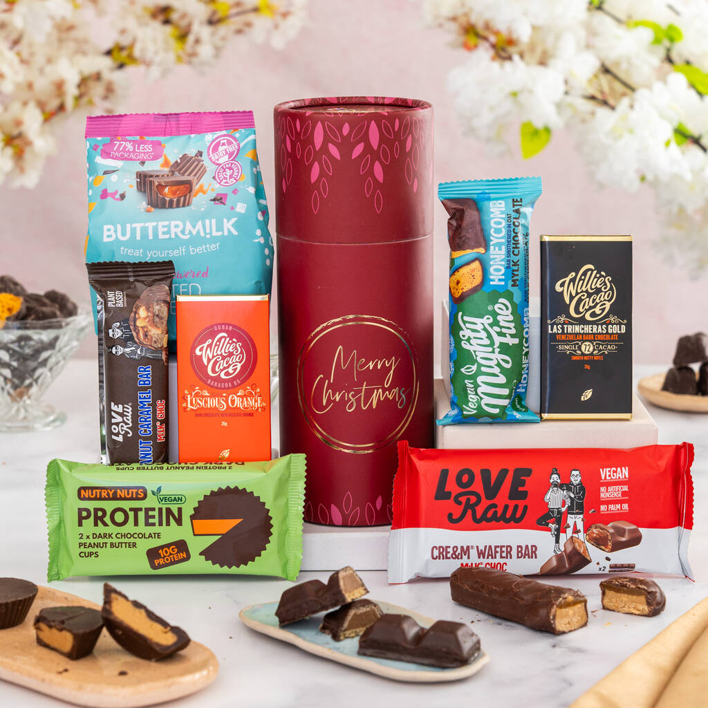 Festive Christmas Chocolate Letterbox Gift Stocking Filler, Vegan ...