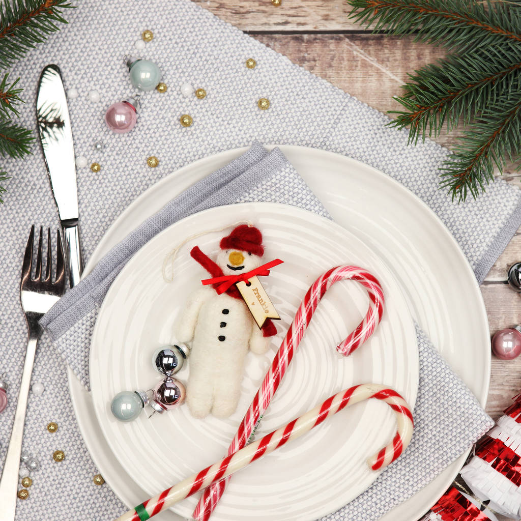 snowman christmas tree decoration by postbox party | notonthehighstreet.com