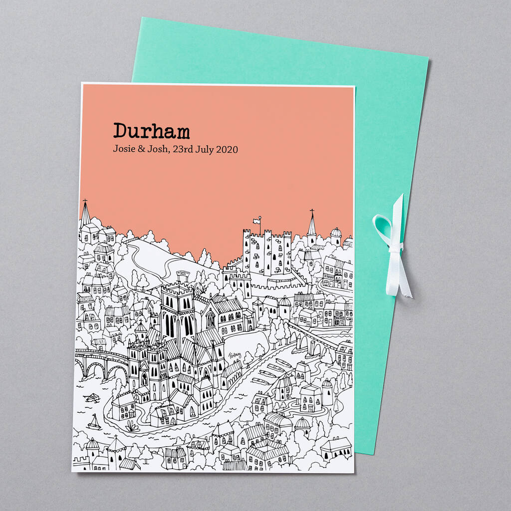 Personalised Durham Print By Tessa Galloway Illustration ...
