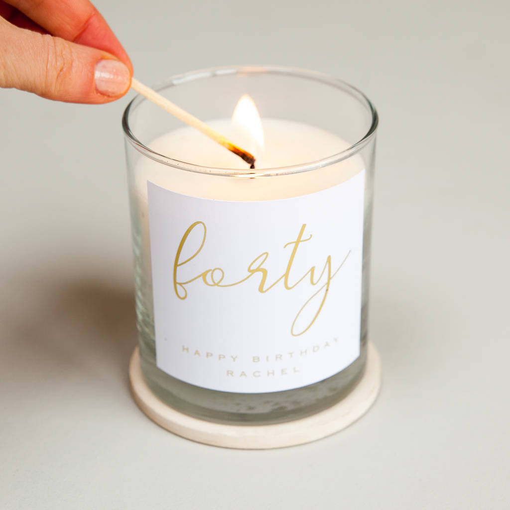 40th Birthday Personalised Candle By Little Cherub Design ...