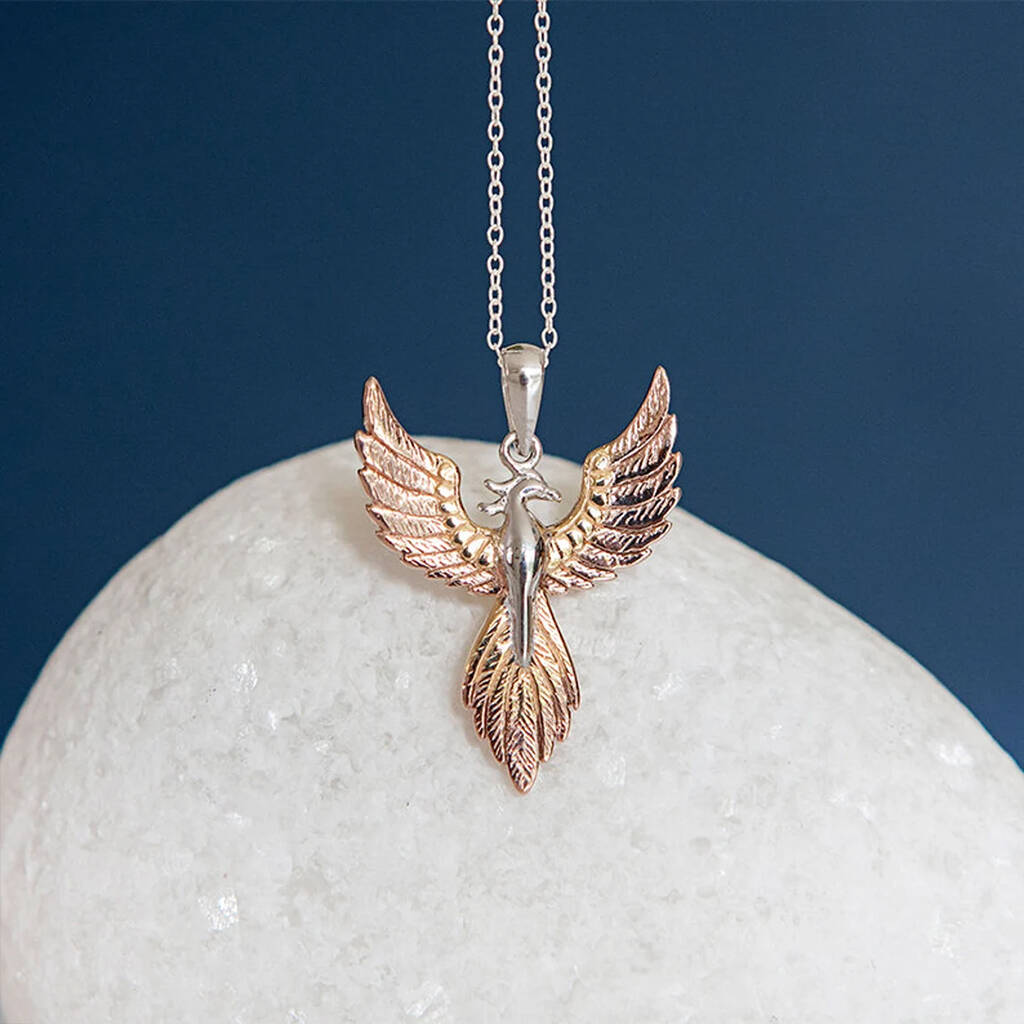 Rising Phoenix Necklace In 18ct Mixed Gold Plate By Songs of Ink and ...