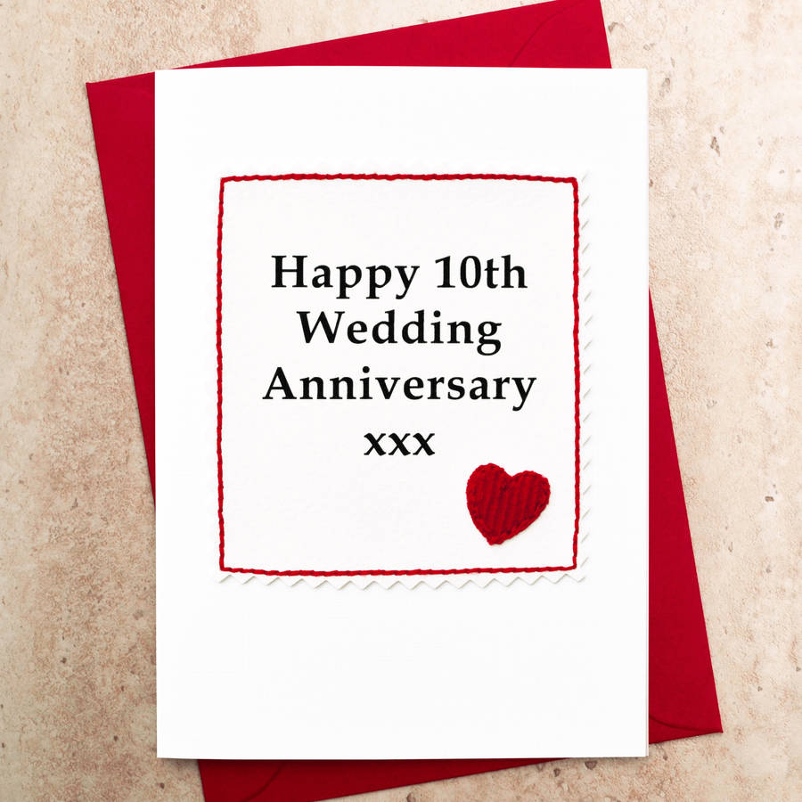 Handmade 10th Wedding Anniversary Card By Jenny Arnott Cards Gifts 