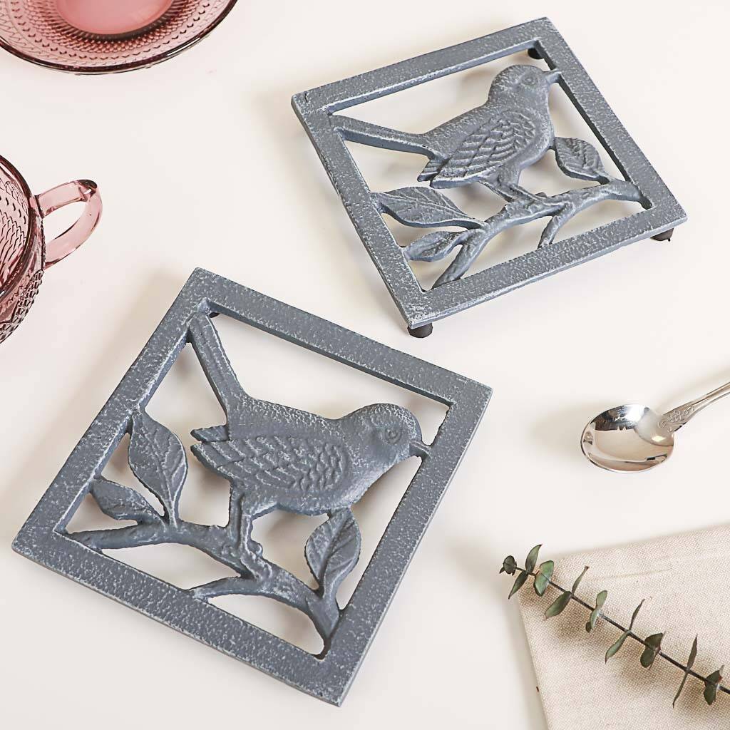 Iron Love Birds His And Hers Trivet Set By Dibor | notonthehighstreet.com