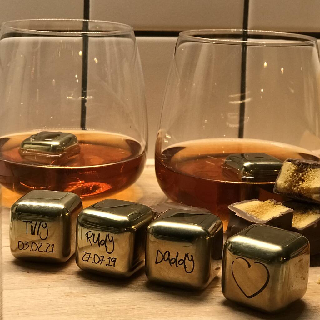 Personalised Gold Steel Ice Cubes By Ginger Rose | notonthehighstreet.com