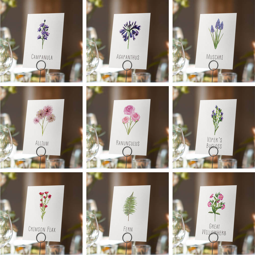 Flower Table Name Card By Paper Willow | notonthehighstreet.com