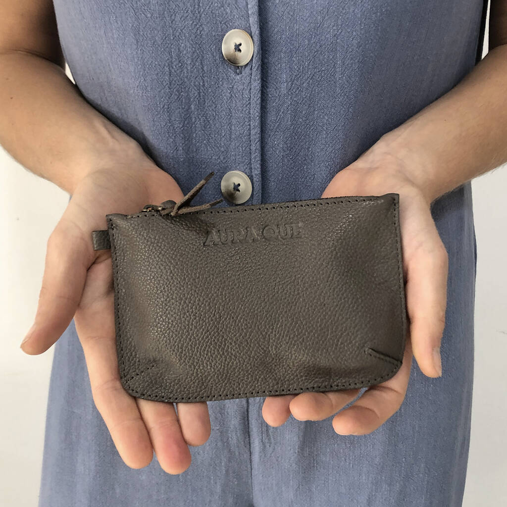 Fair Trade Classic Leather Zip Coin Purse By Aura Que ...