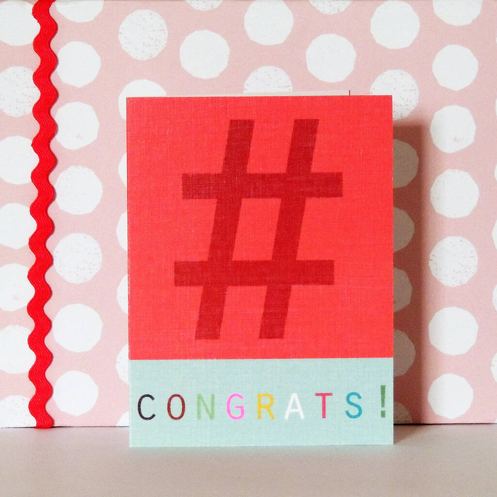 Mini Hashtag Congratulations Card By Kali Stileman Publishing ...