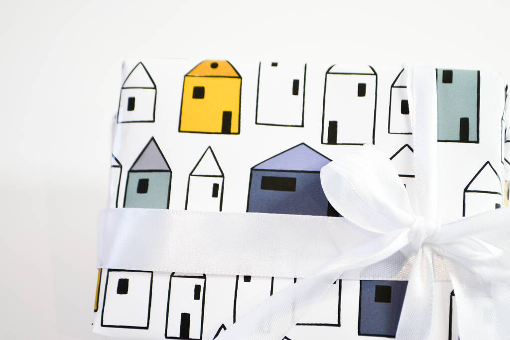 Little Houses Wrapping Paper By Lelloliving | notonthehighstreet.com