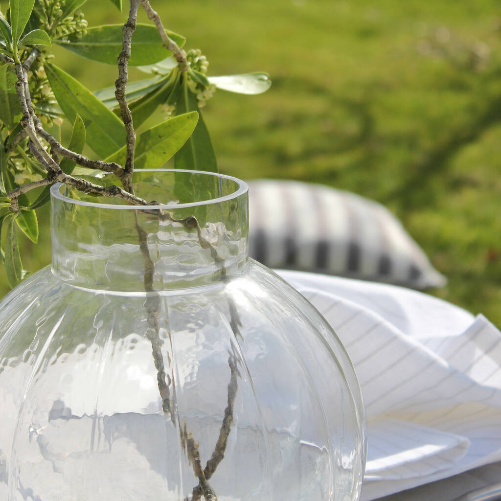 Round Ribbed Glass Vase By Marquis And Dawe