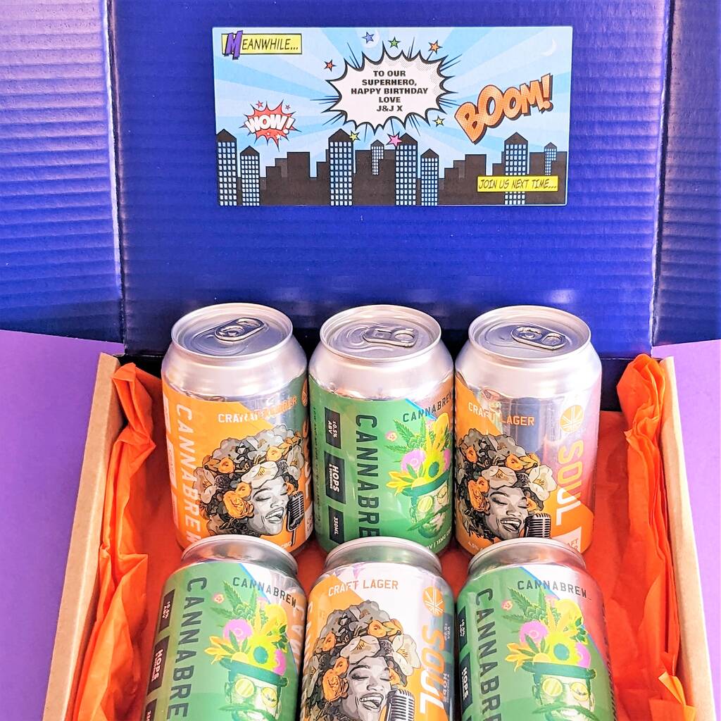 Personalised Comic Book Superhero Cbd Beer Gift Box By MixPixie ...
