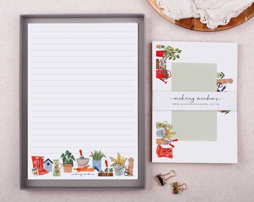 A5 Gardening Letter Writing Paper And Envelopes By Making Meadows ...
