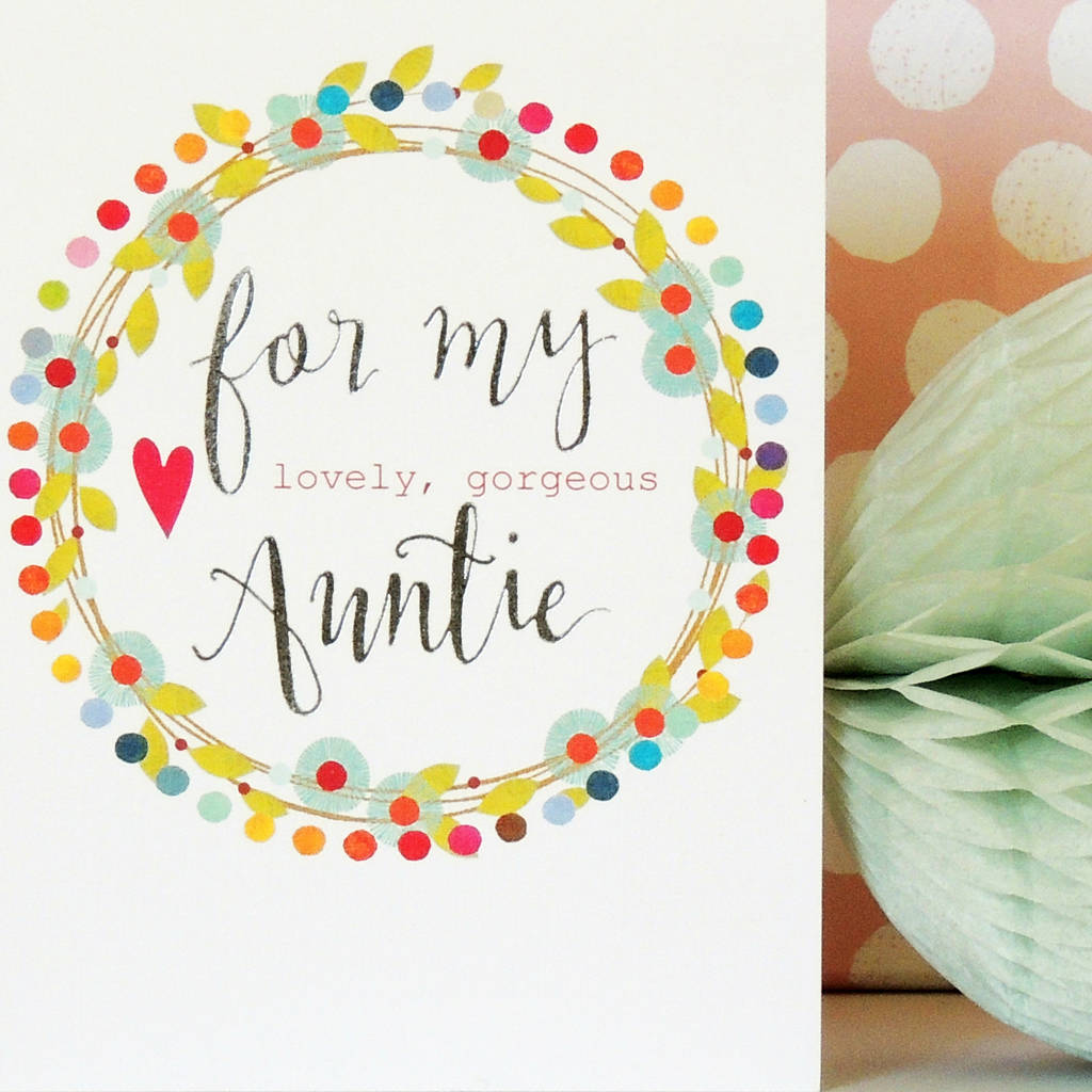 For My Auntie Greetings Card By Kali Stileman Publishing ...