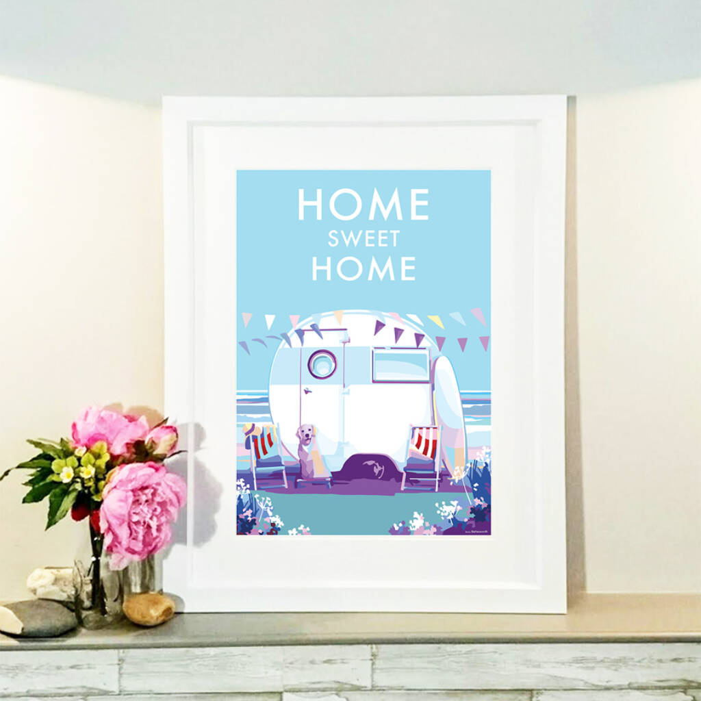 Home Sweet Home Vintage Style Seaside And Quote Poster By Becky ...