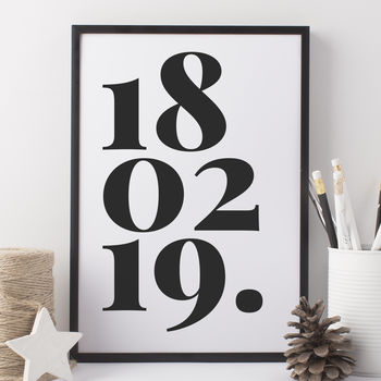 Personalised Date Print By So Close | notonthehighstreet.com