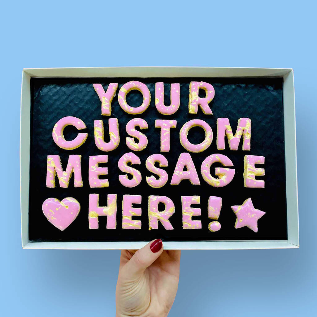Personalised Custom Cookie Message Box Pink By Baked by Steph ...
