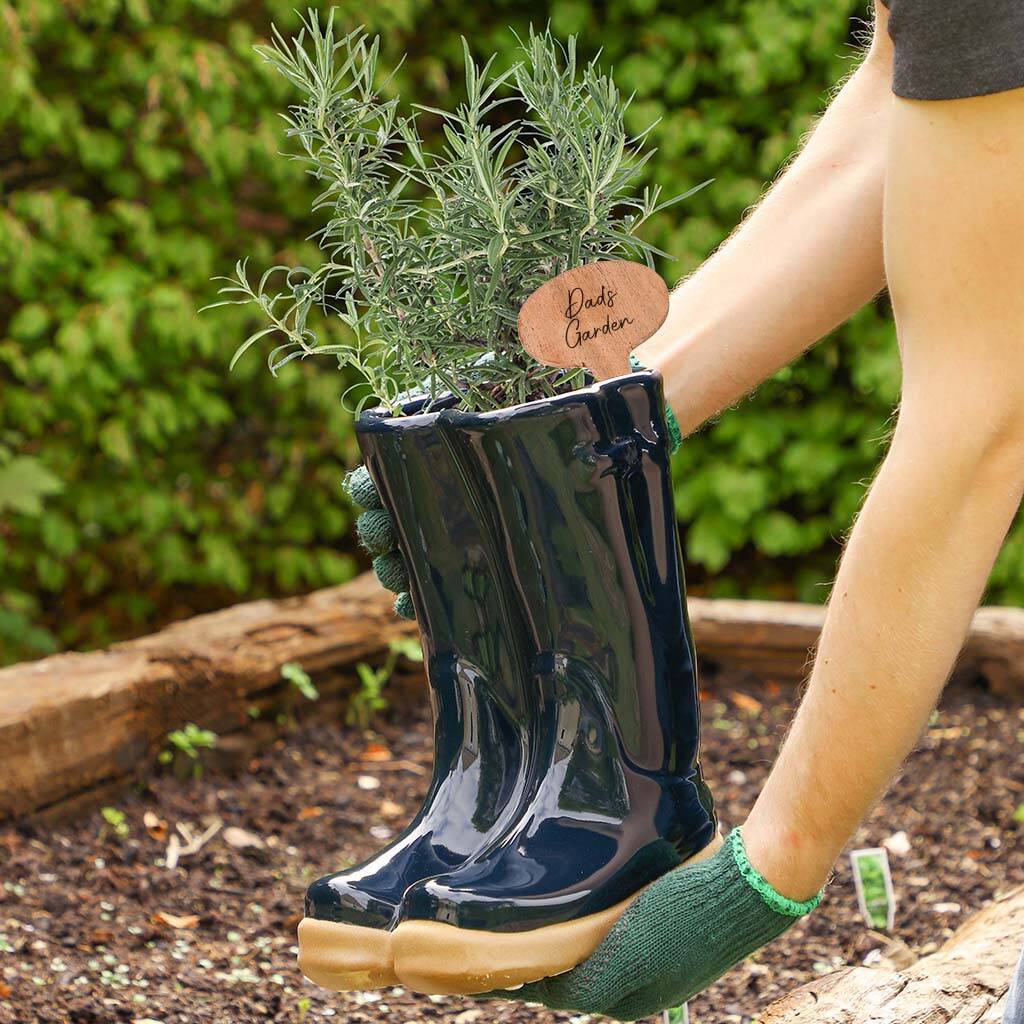 Personalised Little Gardener Welly Boot Planters By Dibor ...