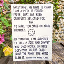 Joke Personalised Birthday Card By Yellow Green Blue ...
