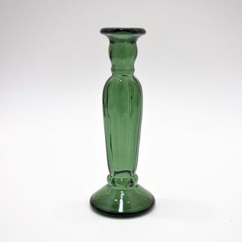 Recycled Glass Fluted Candle Stick 22cm By The Recycled Glassware Co ...
