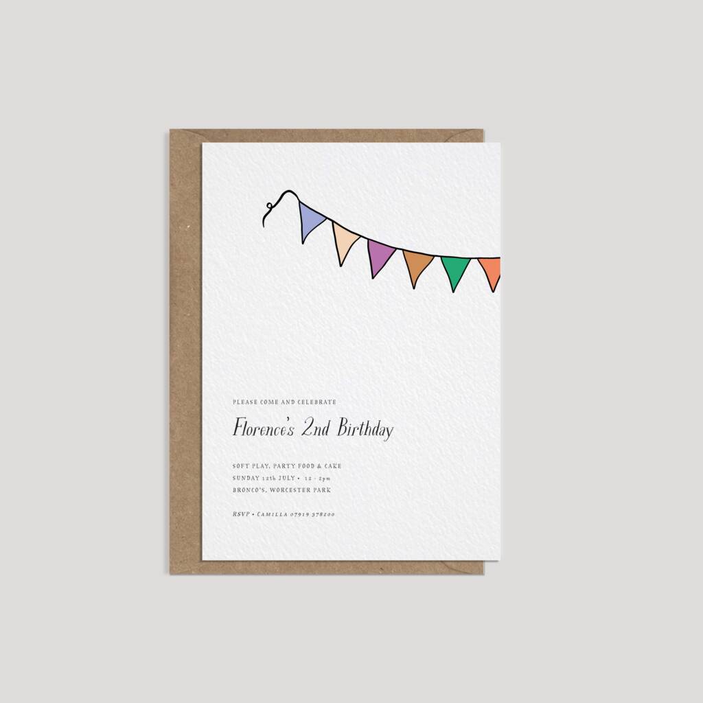 Bunting Birthday Party Invitations By Moaglea | notonthehighstreet.com