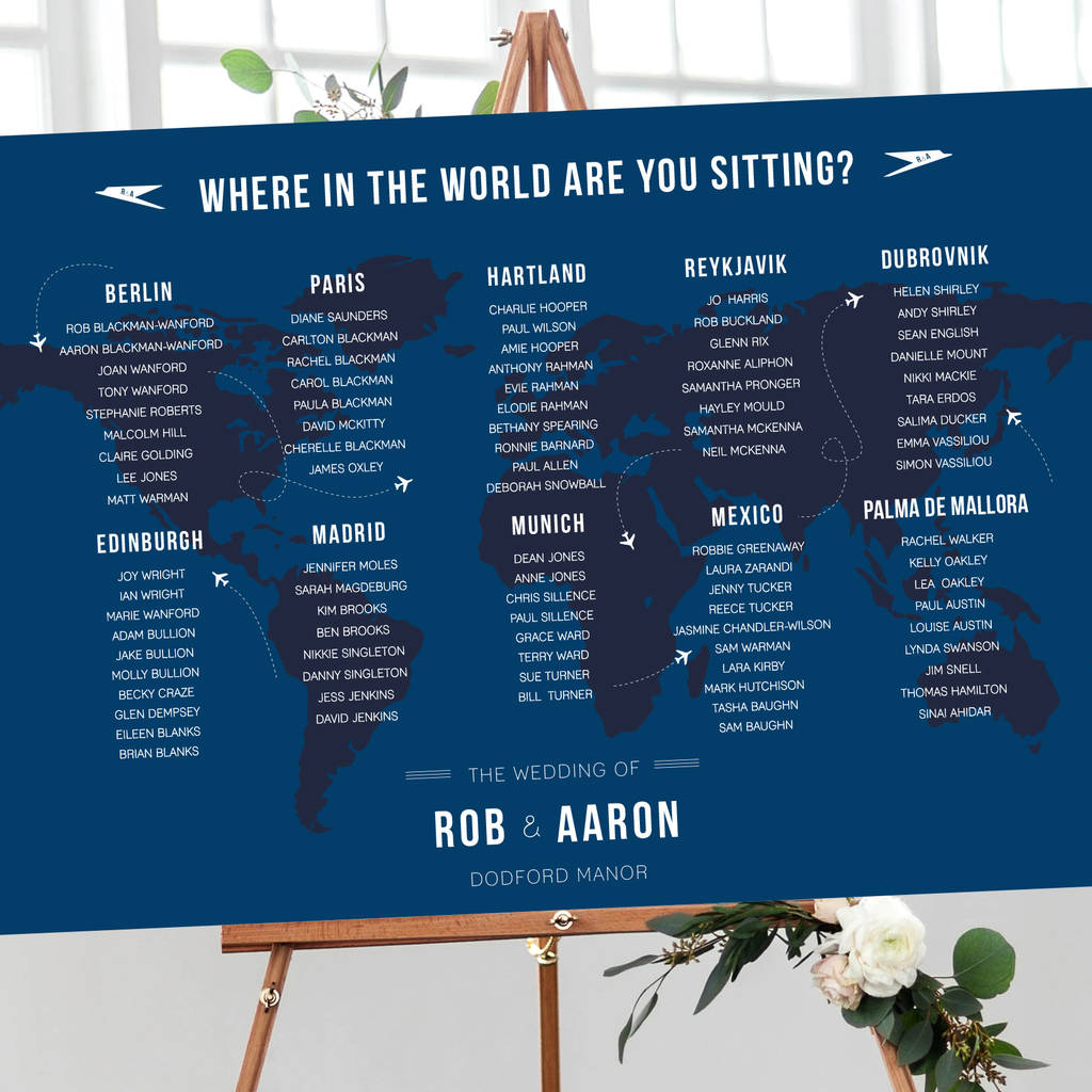 50s Air Travel Table Plan By Rodo Creative | notonthehighstreet.com