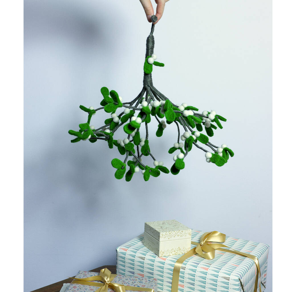 Hanging Organic Felt Mistletoe Decoration By Karrie Barron ...