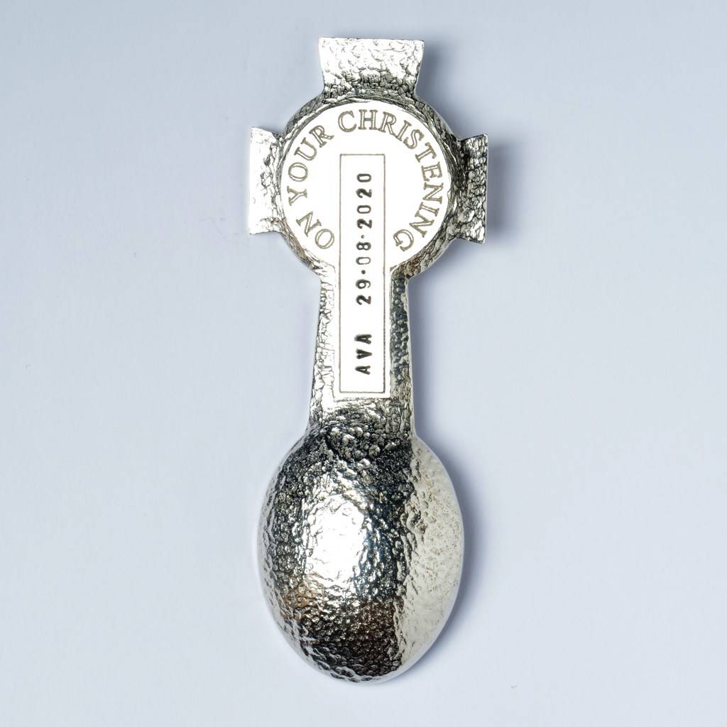 Personalised Pewter Christening Spoon Celtic Cross By Glover And Smith ...