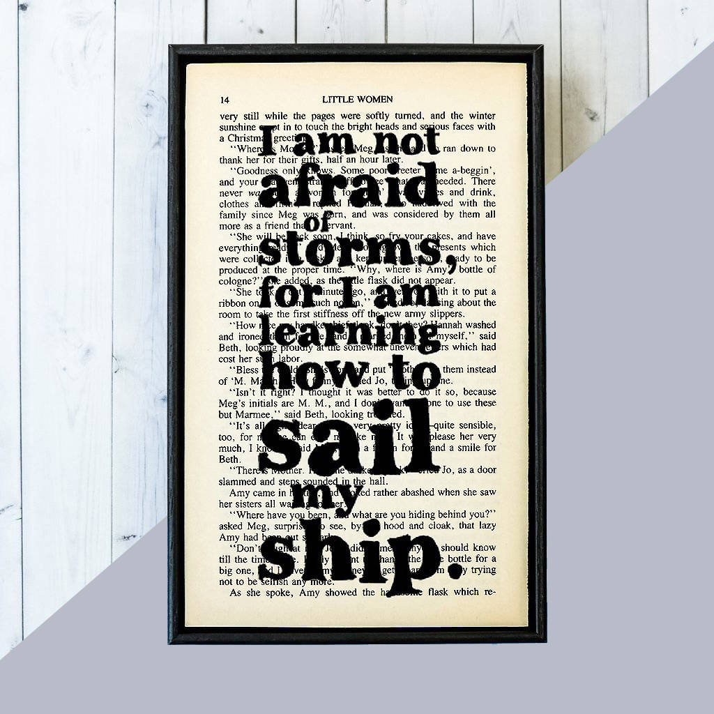 little women 'storms' inspirational book page print by bookishly ...