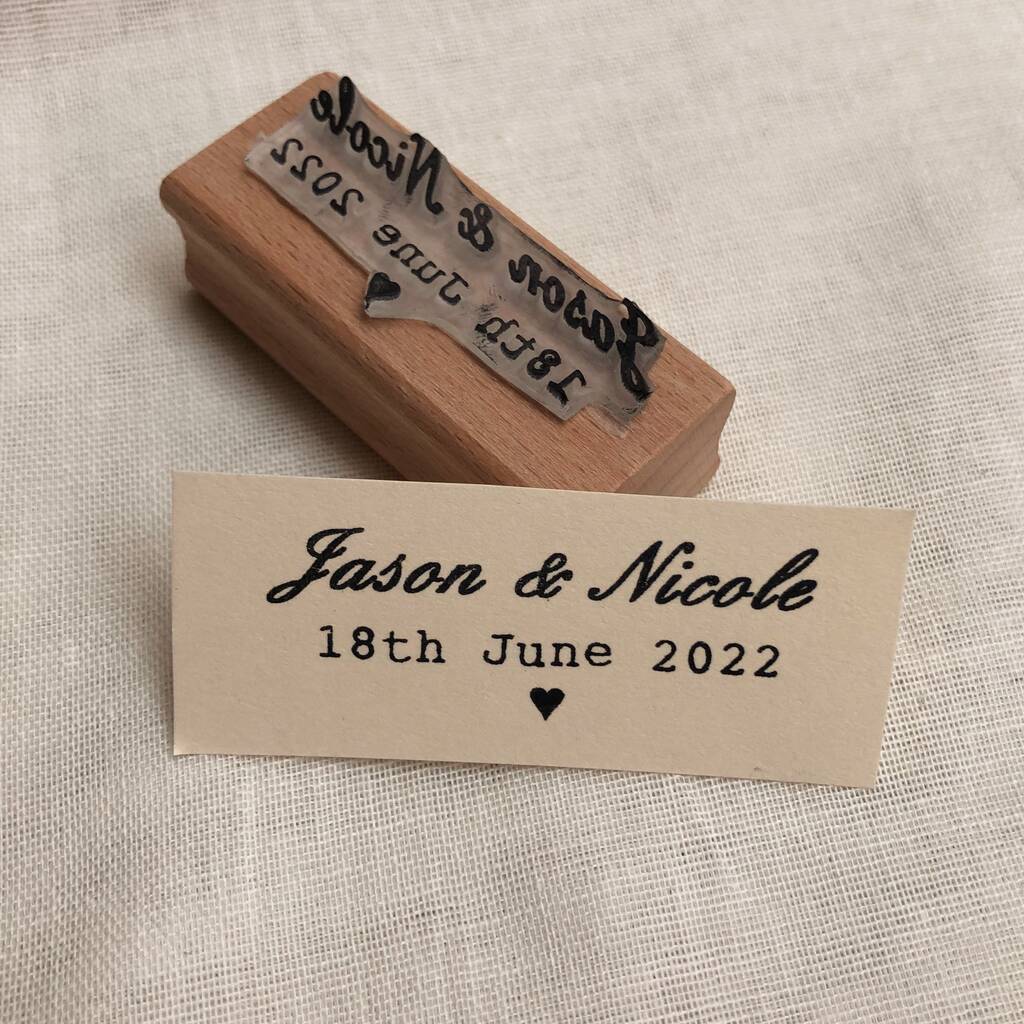 Wedding Names And Date Rubber Stamp By Pretty Rubber Stamps ...