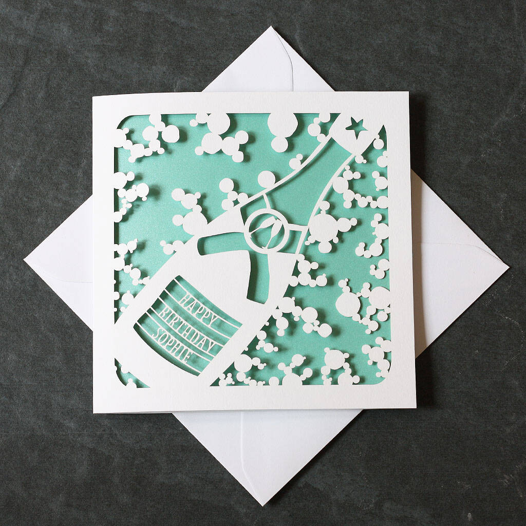 Champagne Birthday Card By Whole In The Middle | notonthehighstreet.com