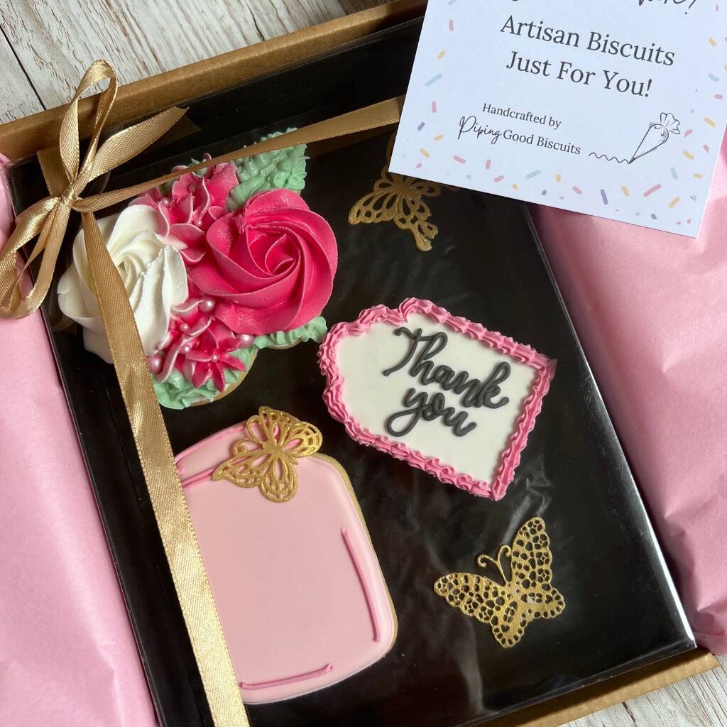 Personalised Thank You Or Thinking Of You Biscuit Box By Piping Good ...