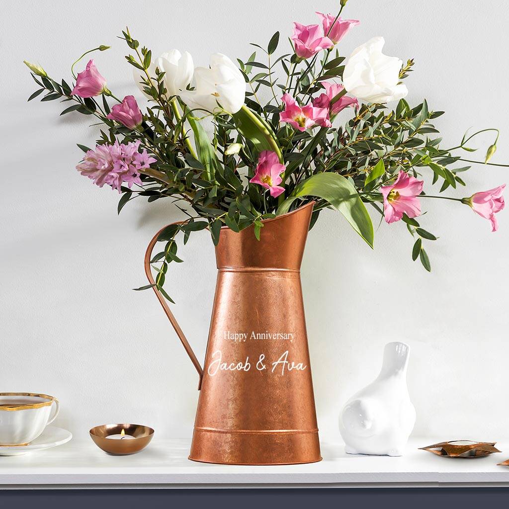 Personalised 7th Anniversary Copper Pitcher Jug Gift By Dibor ...