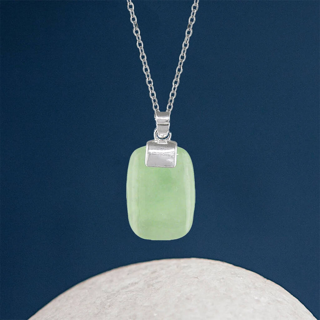 Personalised Silver Jade Rectangle Pendant Necklace By Songs of Ink and ...