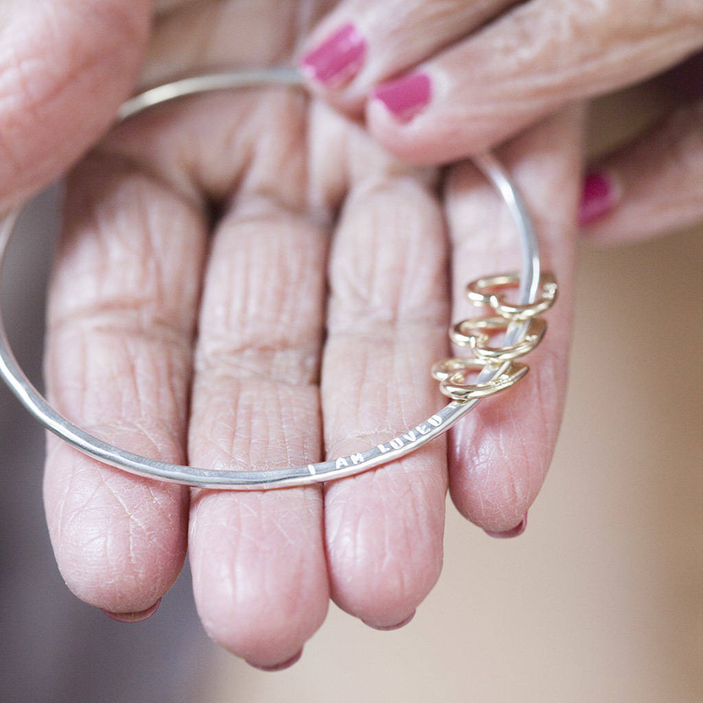 personalised 9ct gold heart bangle by posh totty designs ...