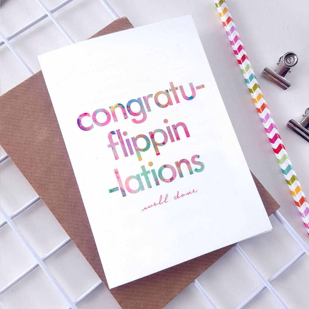 congratu flippin lations | congratulations card by rich little things ...