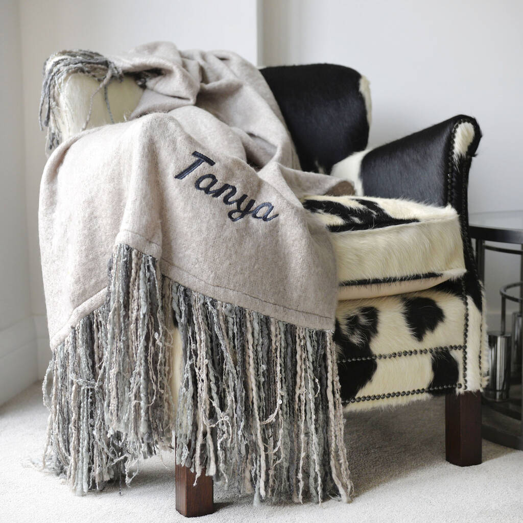 Personalised Long Tassel Luxury Blanket By A Type Of Design ...