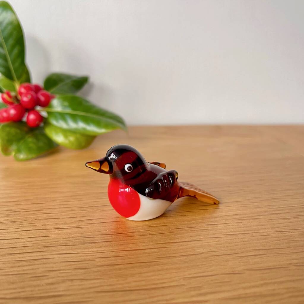 Hand Blown Glass Robin Decoration By Pink Pineapple Home & Gifts
