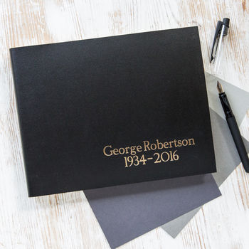 Personalised Traditional Condolence Book By Be Golden ...