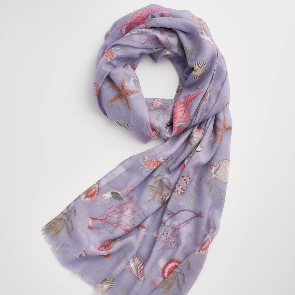 Whispering Sand Powder Blue Lightweight Scarf By Fable England